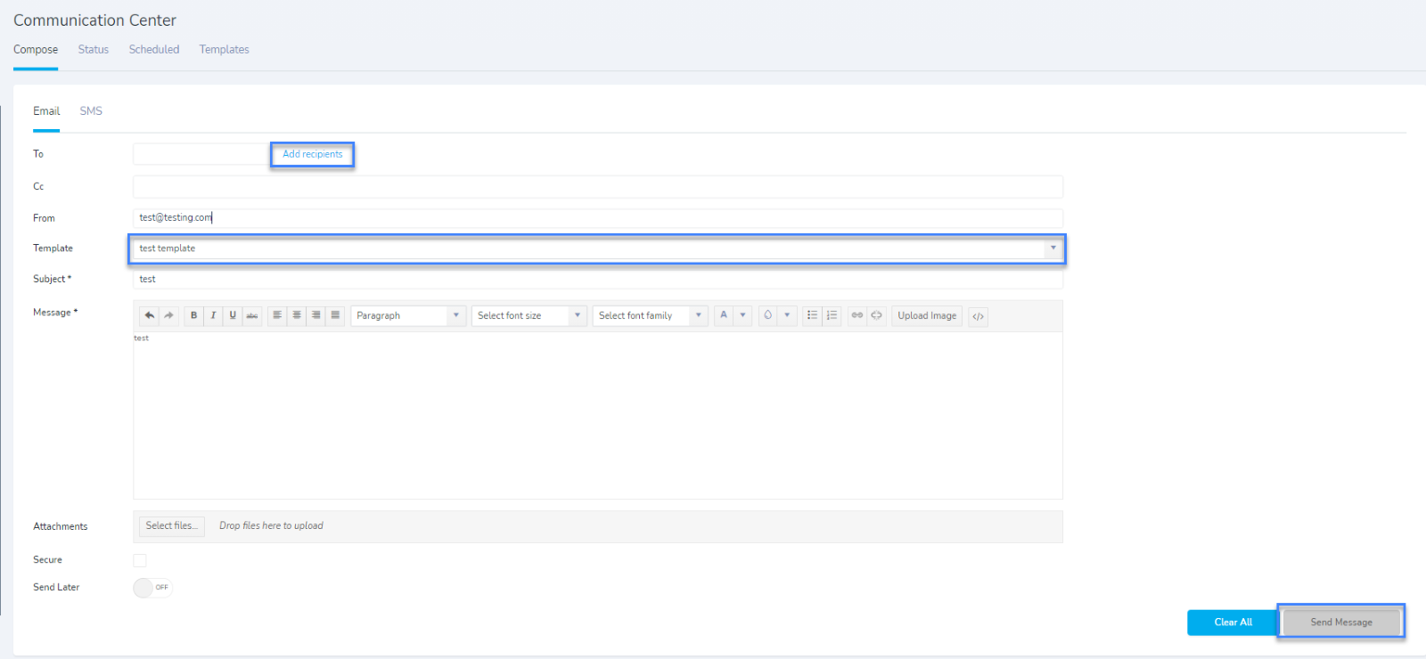 Send an Email with a Template – ASAP | Vanco